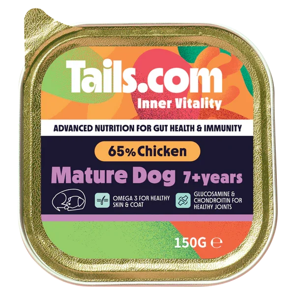 Tails.com Inner Vitality Mature Chicken Alu Tray 150g – Pet Source UK